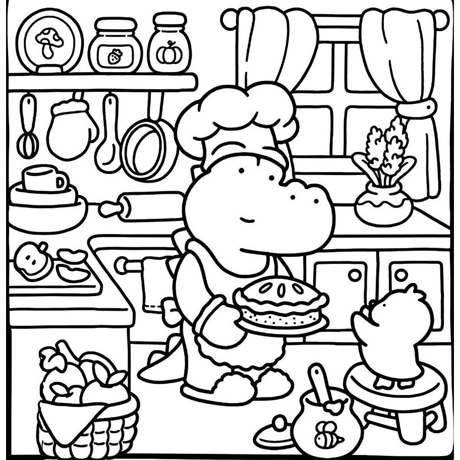 Livro desenho para pintar Comfy days e Cozy Friends estilo BOBBIE GOODS ...