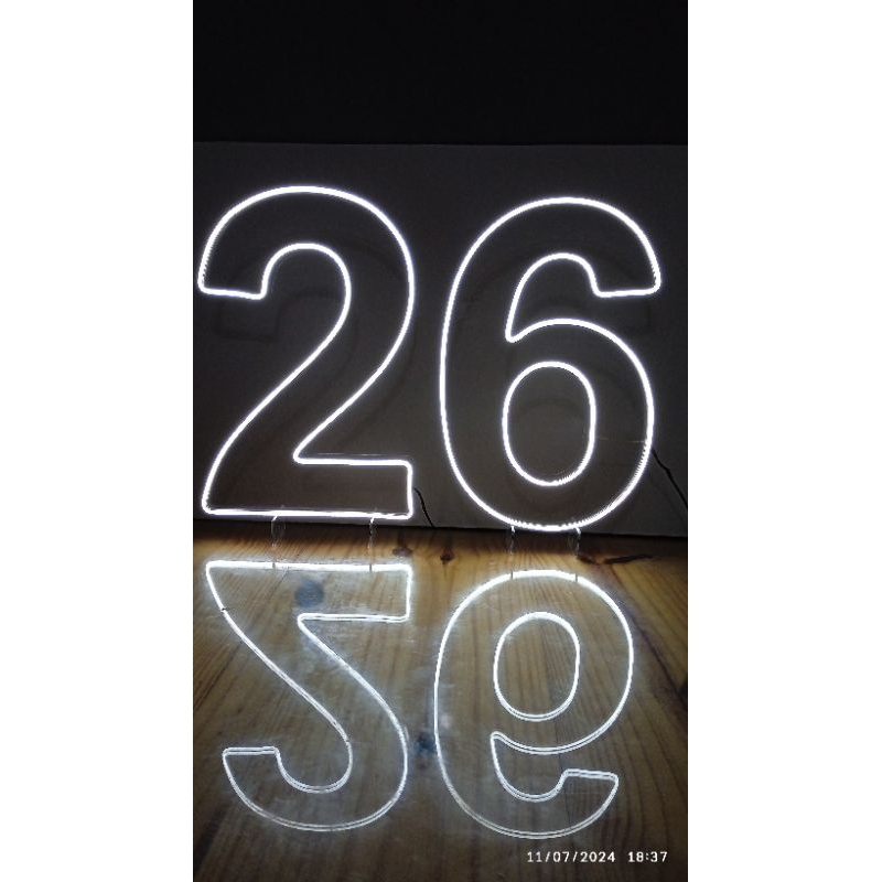 número led com 50cm de altura festa comemoração painel neon led placa ...