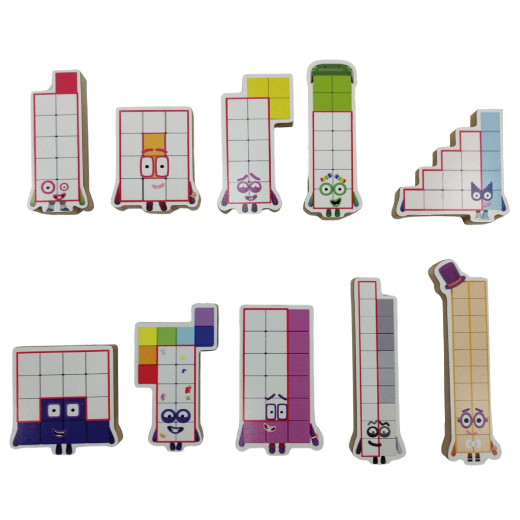 Numberblocks Personagens em madeira 11 ao 20 bonecos que ficam em pé 10 ...