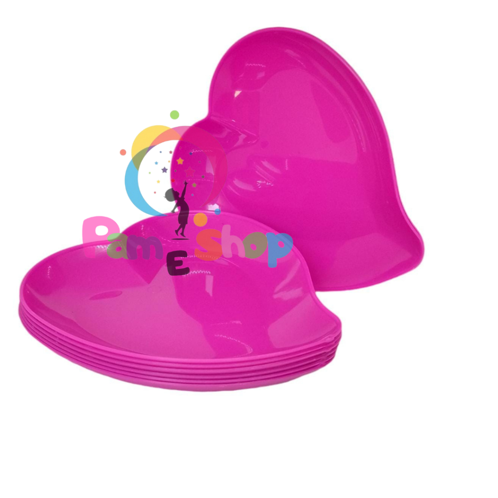 Pratinho Plástico para festa Formato coração não é descartável | Shopee ...