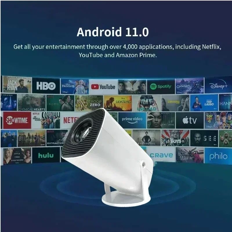 Projetor Portatil 4K HD 150 Polegadas Celular, Tv B0x, Xbox, PS, Pc ...