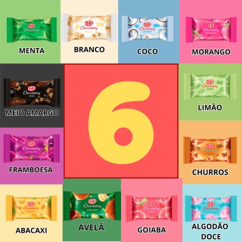 CHOCOLATE KIT KAT 6 UNIDADES DIVERSOS SABORES: CHURROS, ALGODÃO DOCE ...