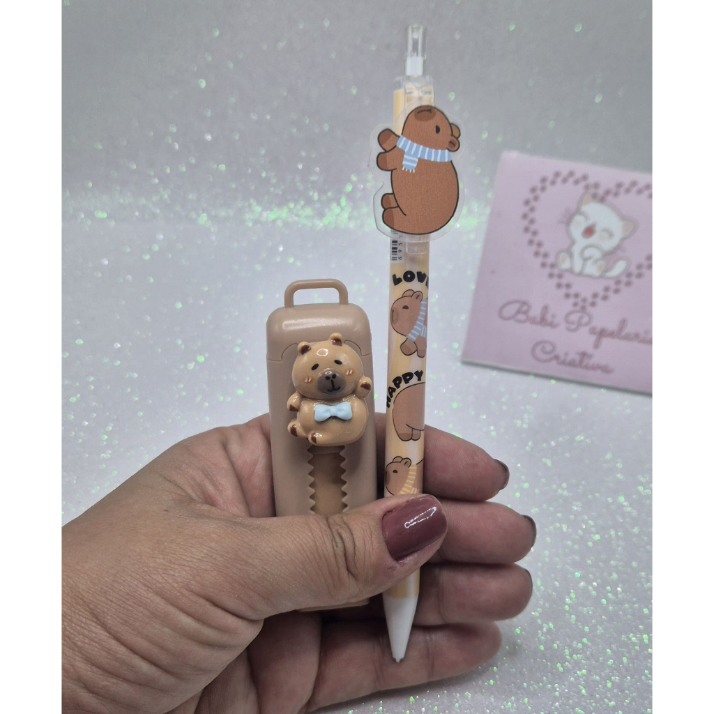 Kit Capybara borracha e lapiseira - Capivara | Shopee Brasil