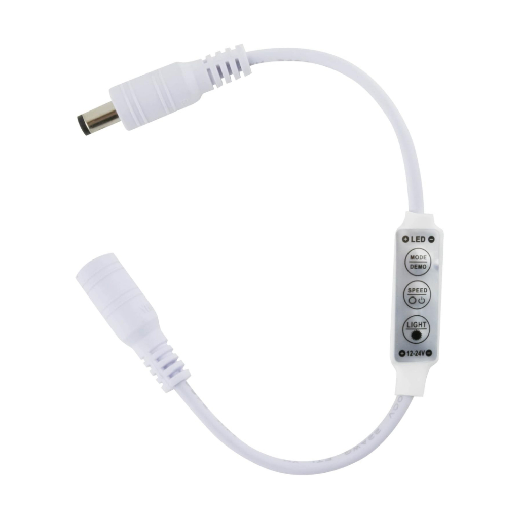 Mini Dimmer Para Fita LED 12-24V Cor Única 2 Vias Central Manual ON/OFF ...