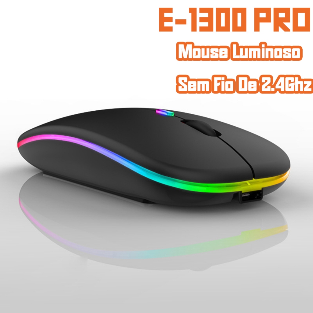 HMASTON E-1300PRO Mouse sem fio Bluetooth de modo duplo carregando ...