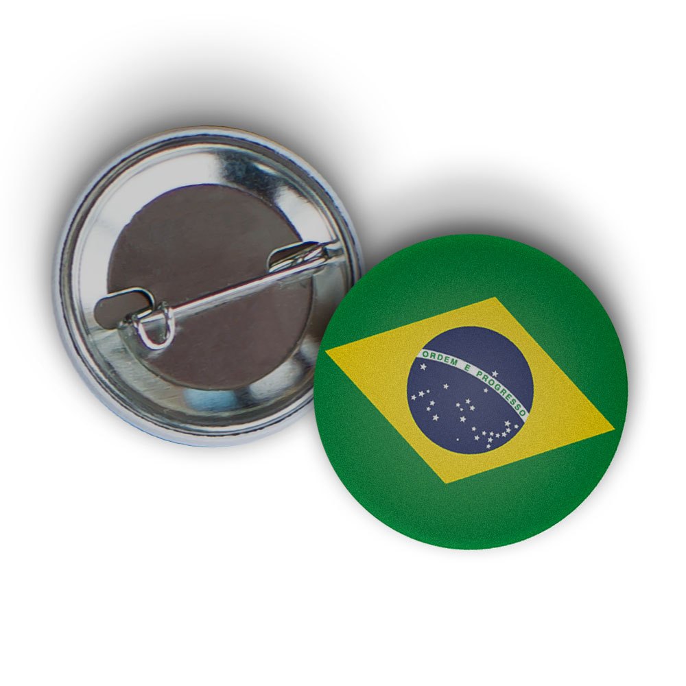Botton Bandeira do Brasil - Button Broche Brasil Brasileira Ordem e ...