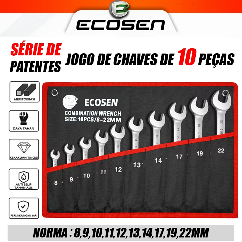 Jogo Kit de Chaves Combinadas Boca Estrela e Fixa Resistente 10 Peças ...