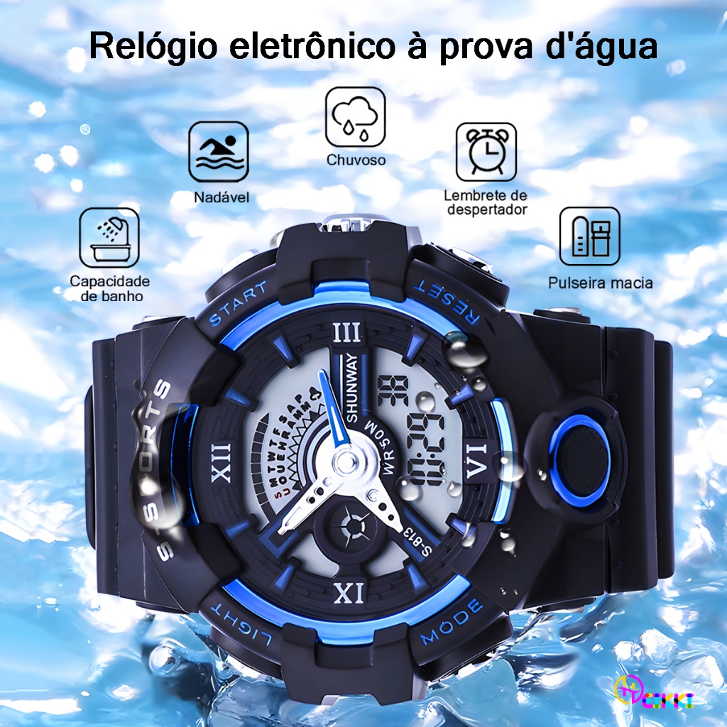 Relógio Masculino De Pulso A Prova D Água Com Led Eletrônico Digital Esportivo Multifuncional ...