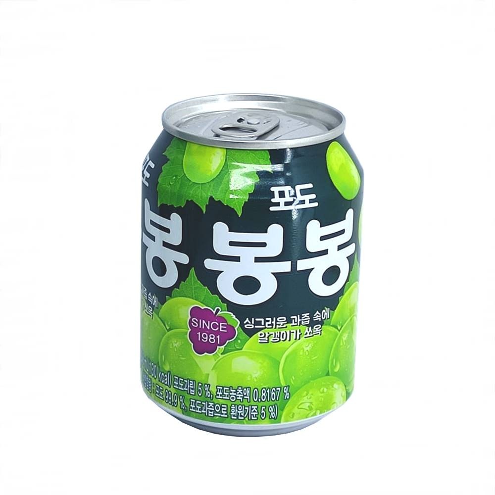 Suco Coreano De Uva Verde Com Pedaços Da Fruta Bon Bon Haitai 235ml ...