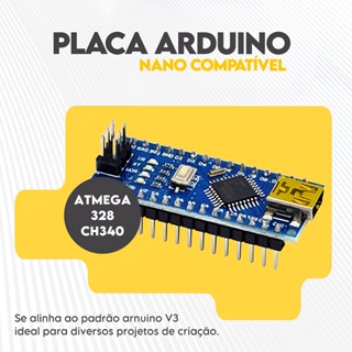 Placa Nano Atmega328 Ch340 Compativel Com Arduino V3 | Shopee Brasil