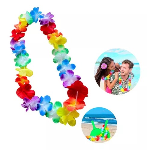 Kit com 24 Colares Havaianos Plásticos Coloridos para Festa de Carnaval ...