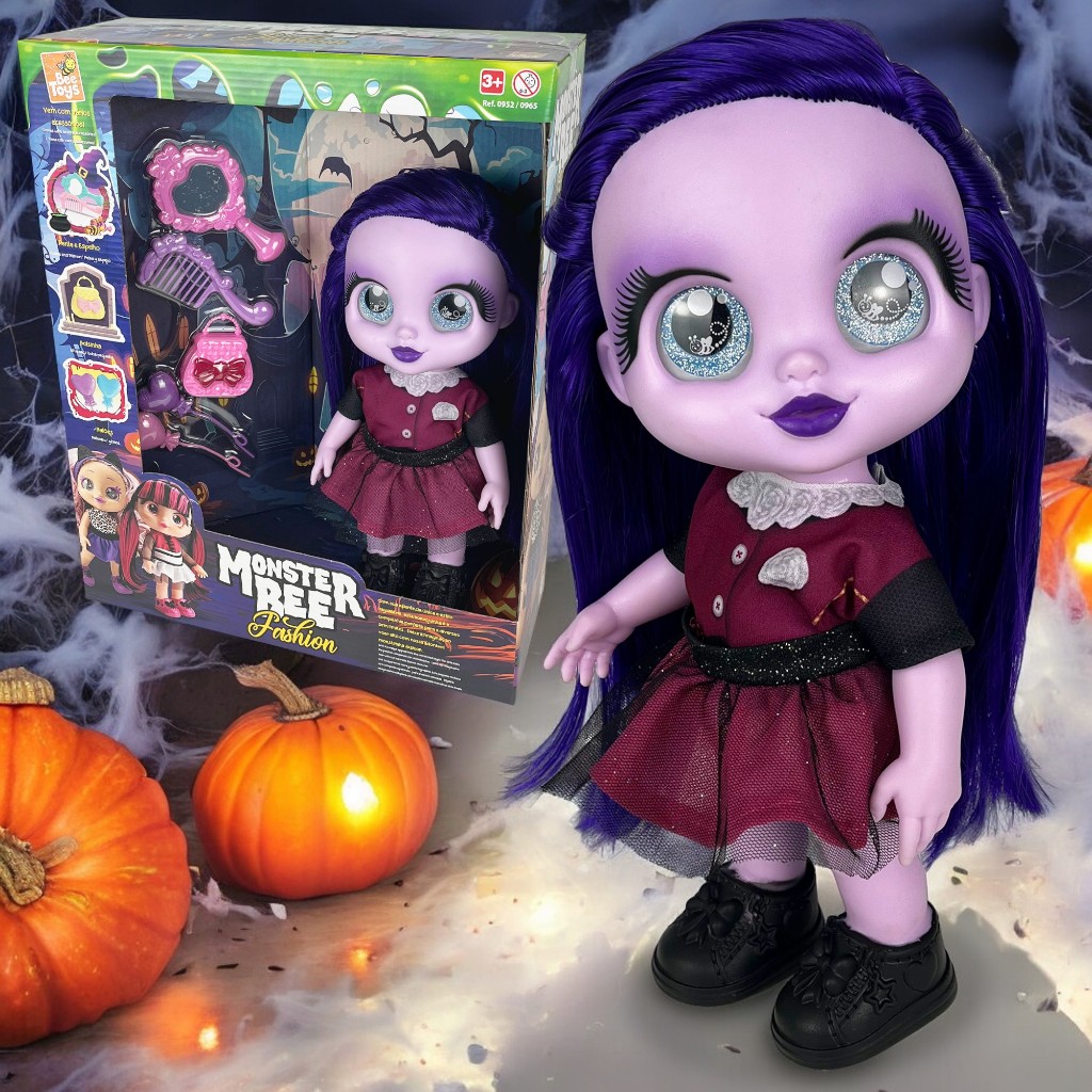 Boneca Monster Bee Fashion Vampira com Acessórios Lançamento Bee Toys ...