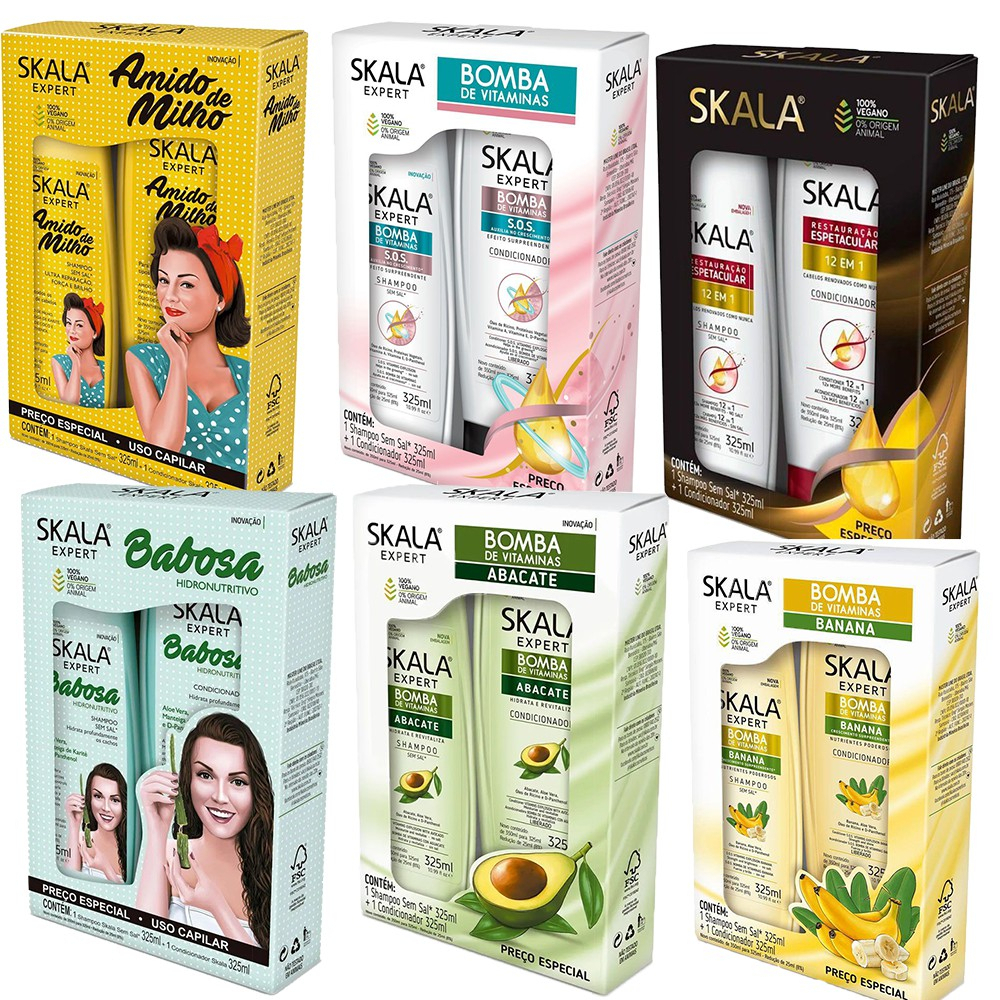 Kit Skala Shampoo 325ml + condicionador 200ml | Shopee Brasil