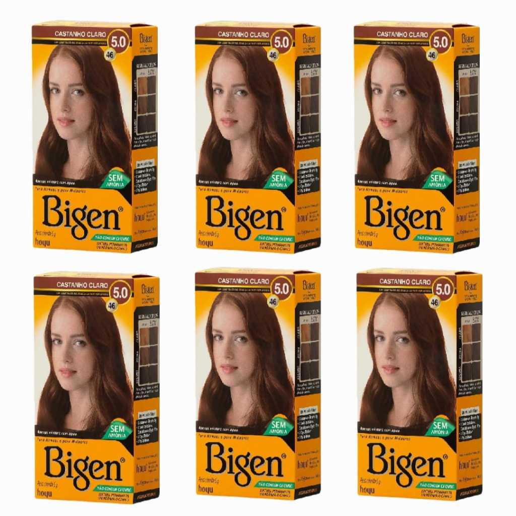 Kit Com 6 Unidades De Bigen 5.0 Castanho Claro | Shopee Brasil