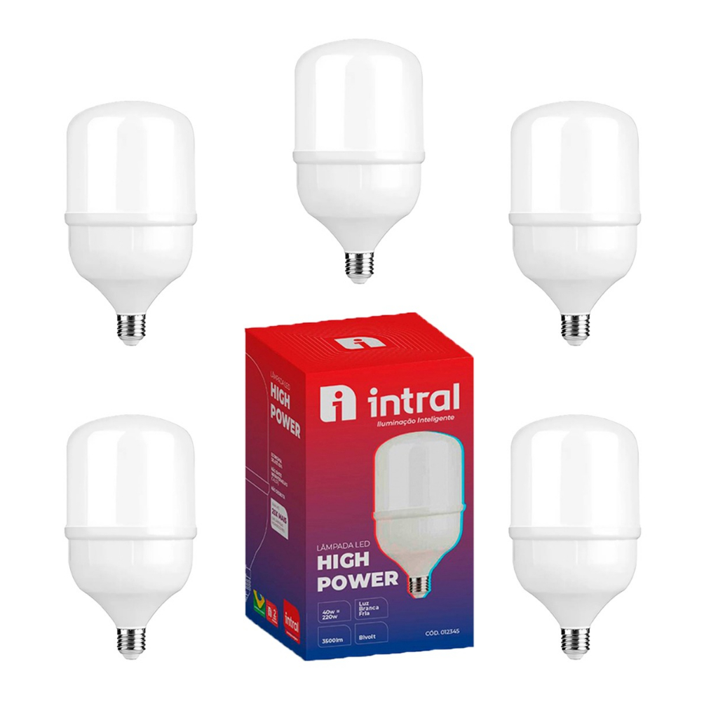Kit 5 Lâmpadas Bulbo LED 50w 6500k Branco Frio Alta Potência | Shopee Brasil