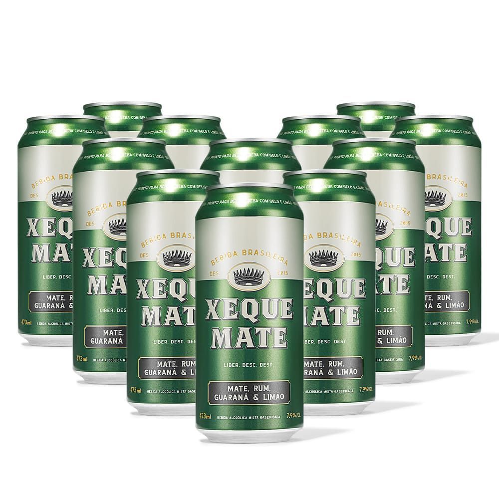 Xeque Mate Drink Pronto Bebida Run Mate Guaraná Limão KiT 12 Latas ...