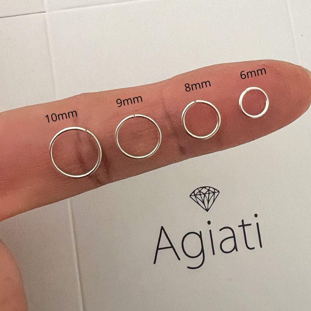 Piercing de argola nariz argolinha opções 6mm, 8mm, 9mm,10mm em Prata ...
