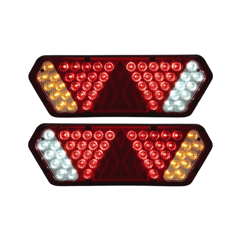 Par Lanterna Traseira Guerra Motion Silver Led 12 24v Lantersul