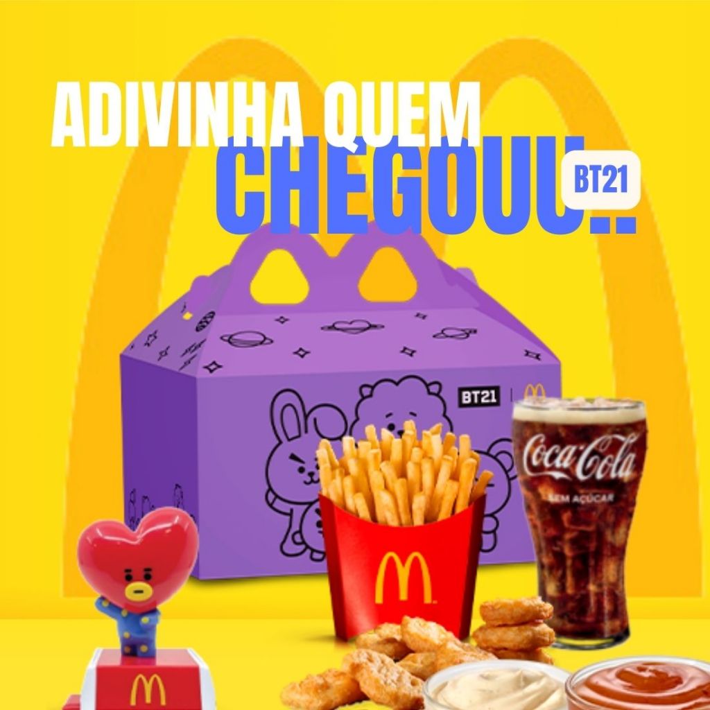 Kit Bonecos Coleção McDonald's BT21 K-Pop BTS + Caixa Roxa BT21 ...