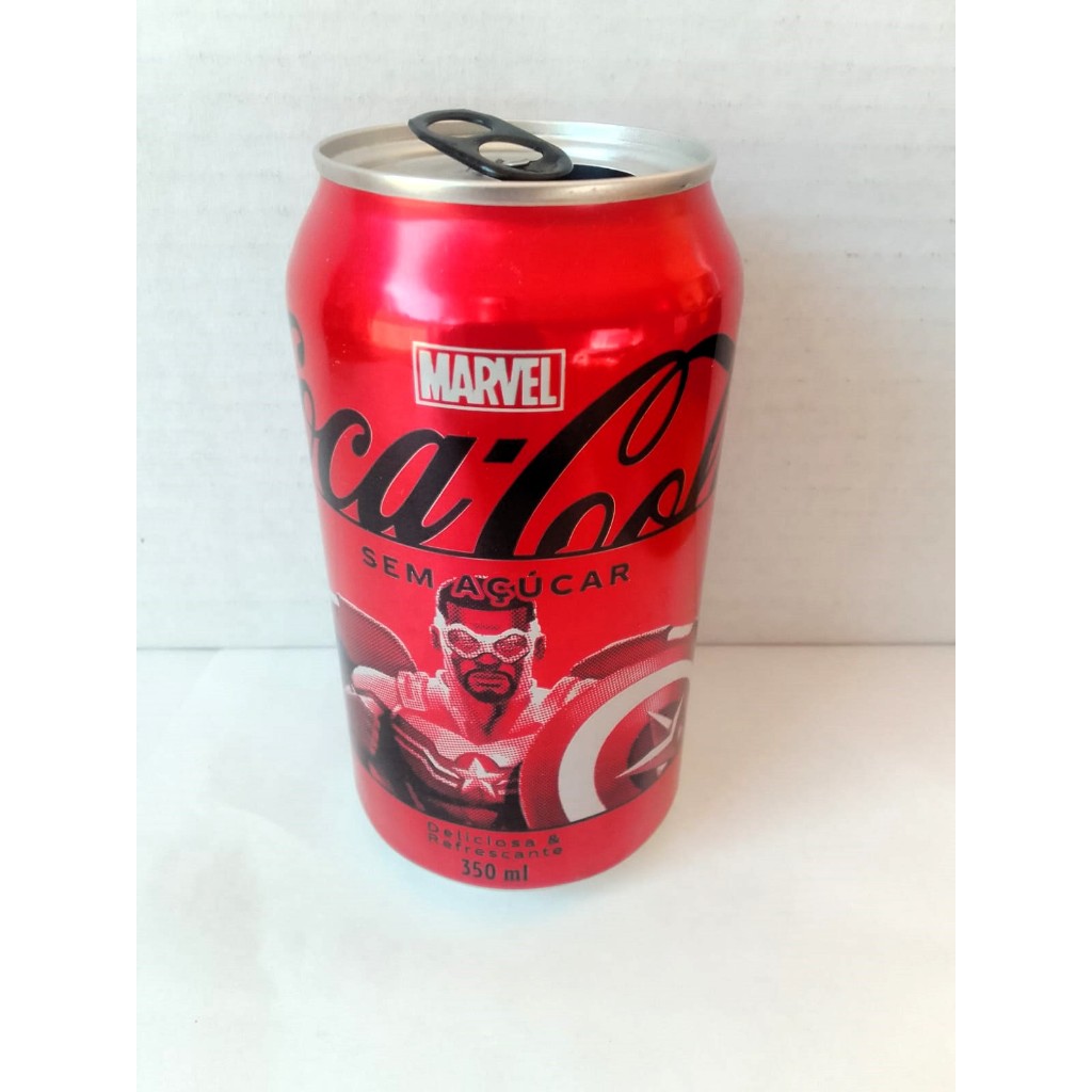 Lata Coca Cola Zero Marvel - Capitão América (vazia) | Shopee Brasil