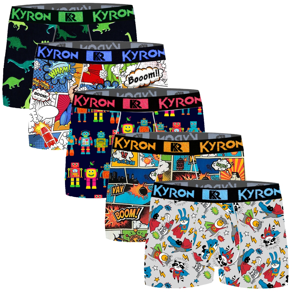 Kit 10 Cuecas Box Infantil Cueca Estampadas Para Crianças | Shopee Brasil