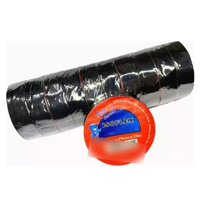 Fita Isolante Isoflex 10 Metros Com 10 Rolos Anti Chama 10 Unidades ...