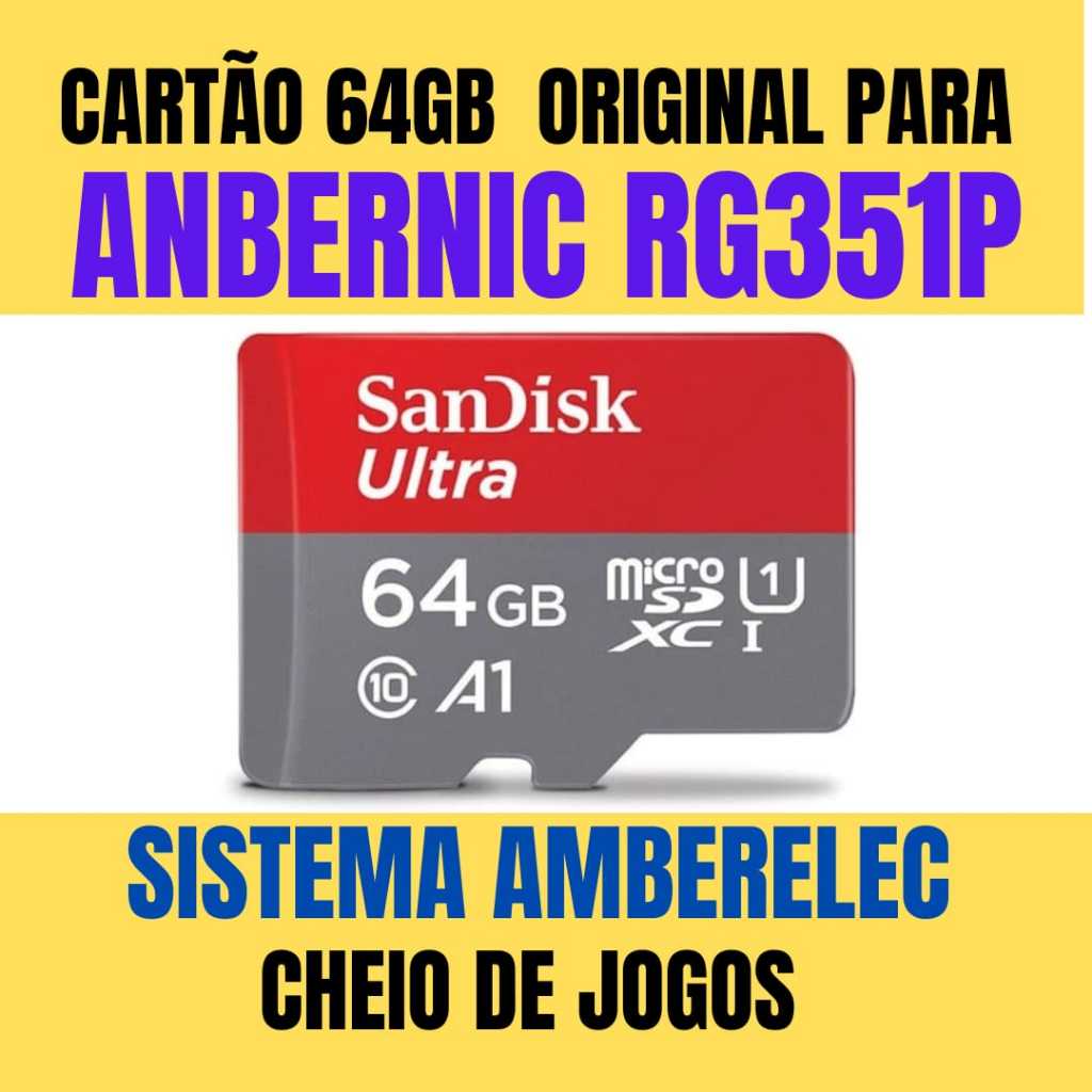 Cartão Para Anbernic RG351P Com Sistema AmberElec + Jogos - Micro SD ...