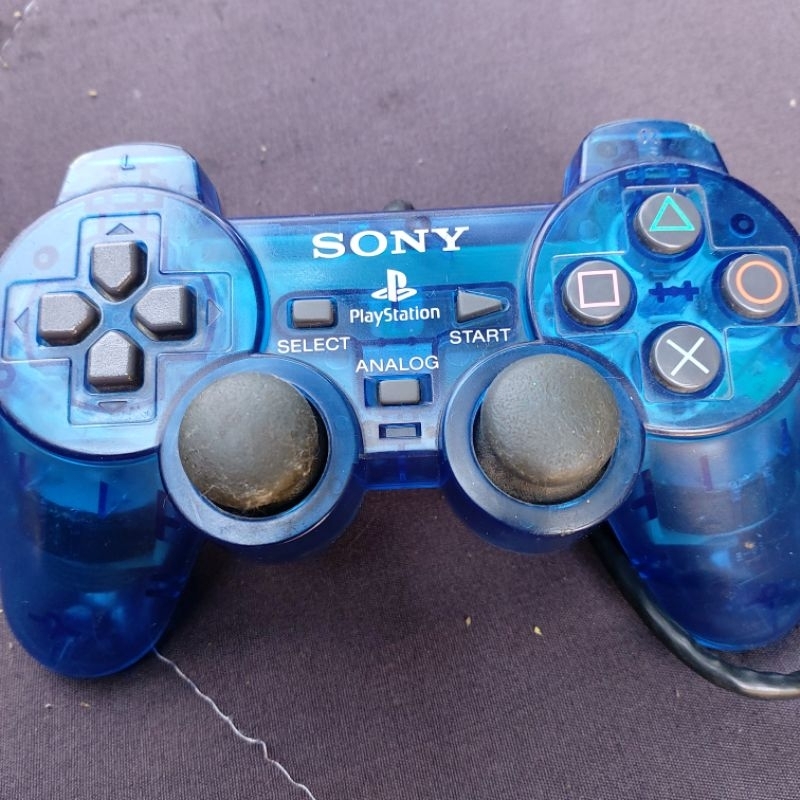 Controle Raro Ps2 Relíquia azul transparente Serie A | Shopee Brasil