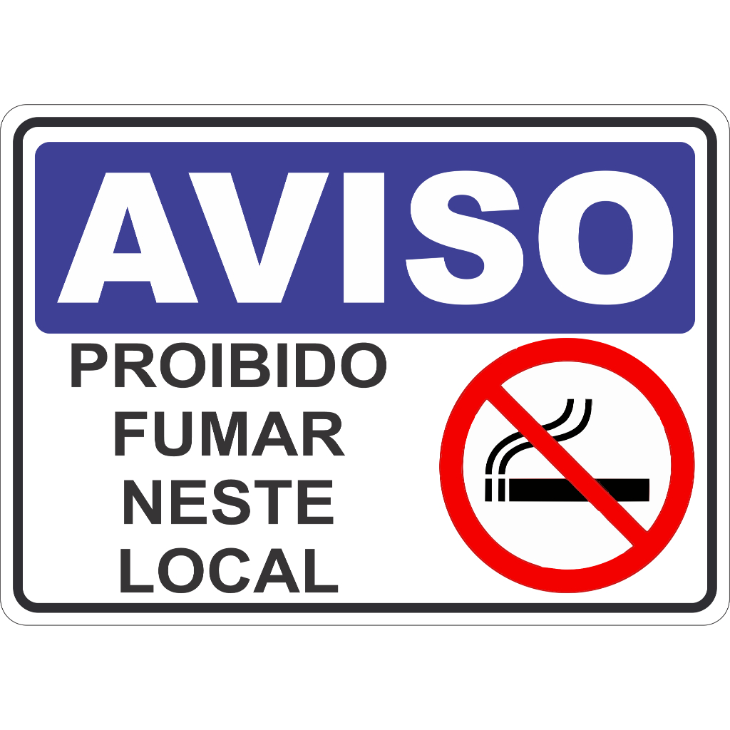 ADESIVO PLACA AVISO SINALIZAÇÃO PROIBIDO FUMAR NESTE LOCAL 15X21 CM OU ...