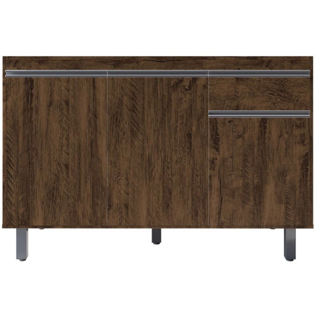 Balcão de Cozinha 120cm Pop Gabinete com 3 Portas e 1 Gaveta Sem Tampo | Shopee Brasil