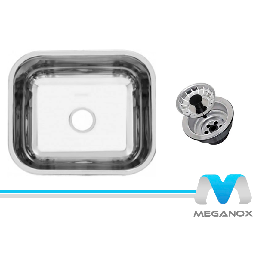 Cuba Inox Cozinha N°3 40x34x14 Meganox Válvula | Shopee Brasil