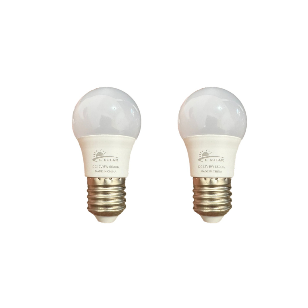 Kit 2 Lâmpadas Led 5w 12v Bulbo E-27 Branca Fria 6500k E Solar | Shopee ...