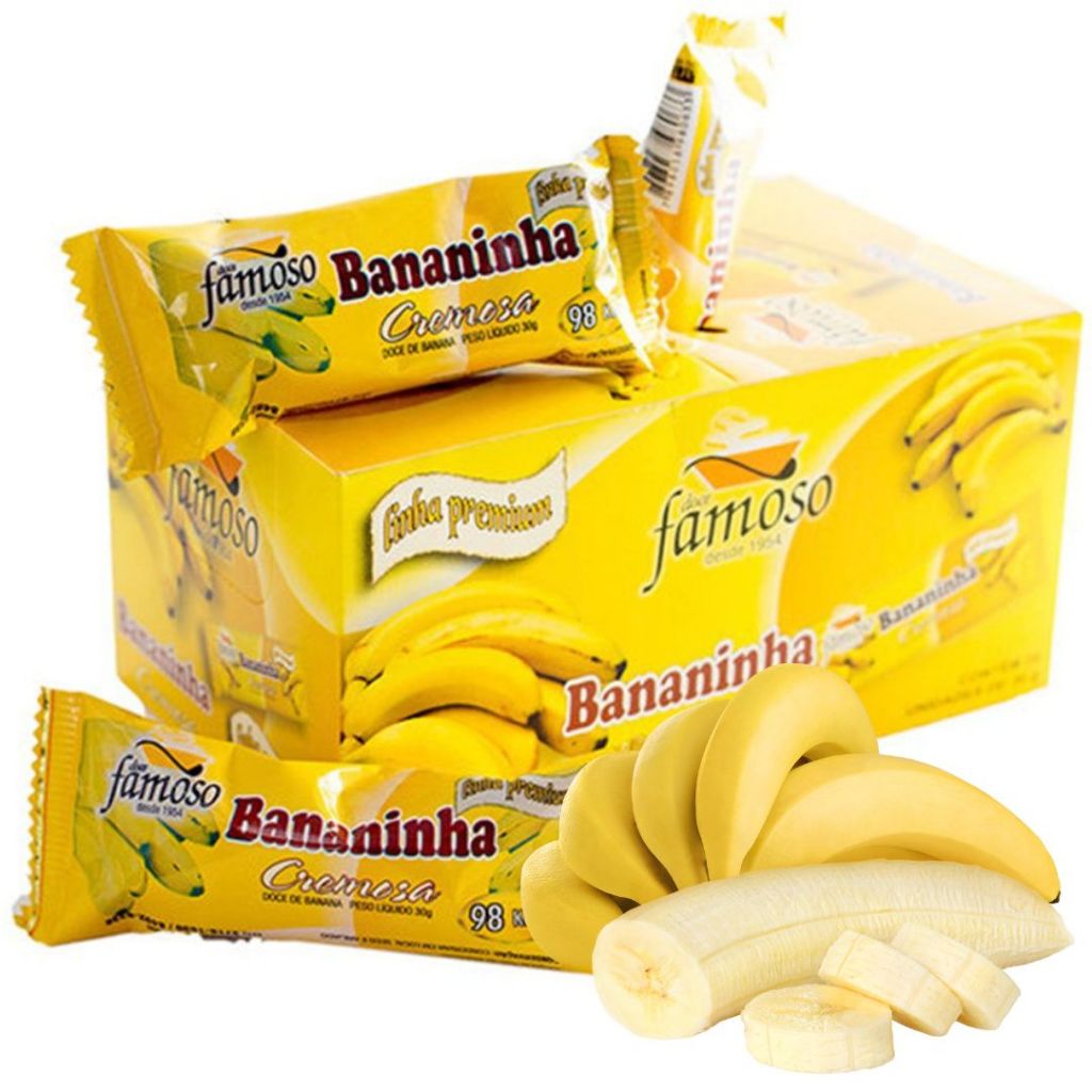 Doce de Banana Bananinha Cremosa Famoso com 24 Un de 30 g | Shopee Brasil