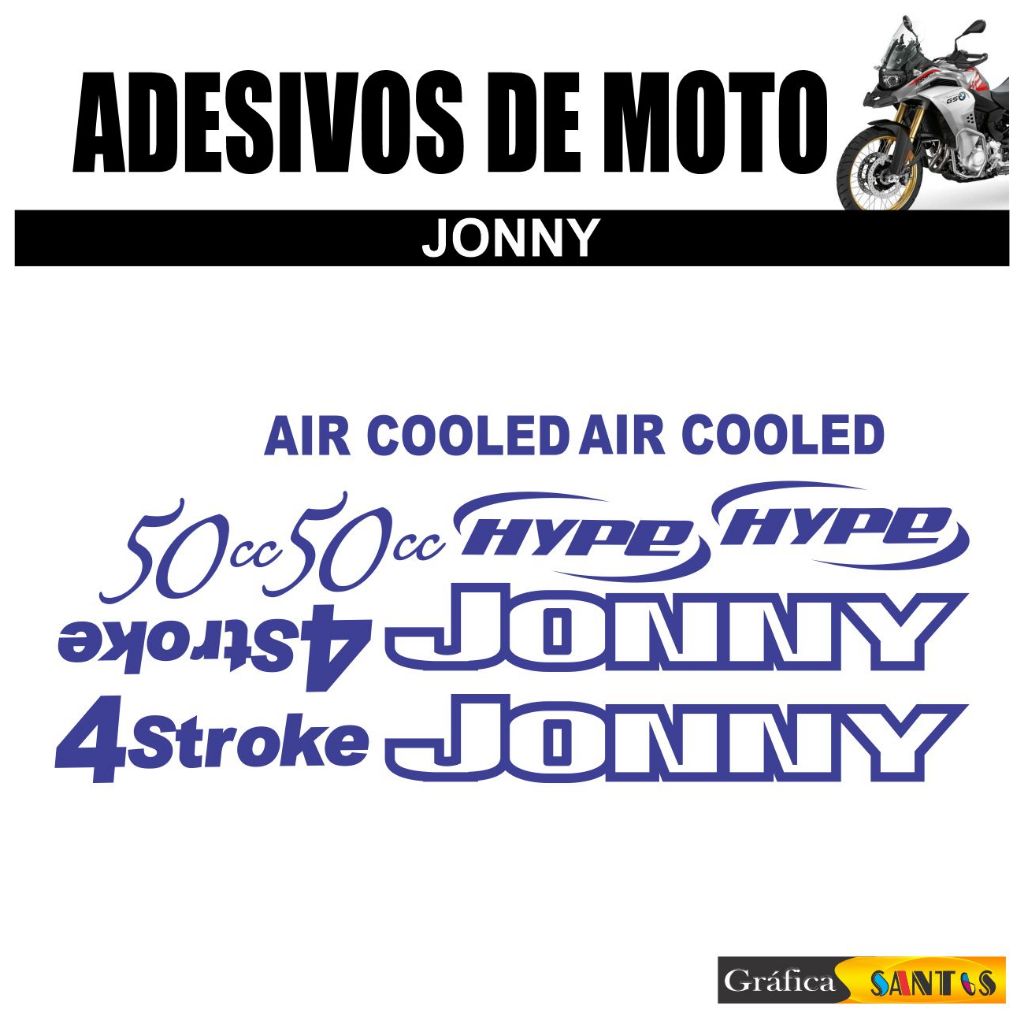 Adesivo JONNY (MT: 127) (Tamanho original) | Shopee Brasil