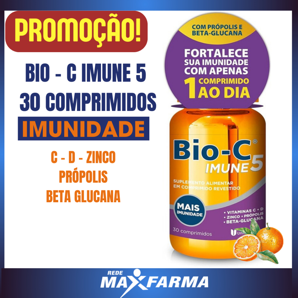 Bio-c Imune 5 30Cps Vitaminas Zinco - União Quimica | Shopee Brasil