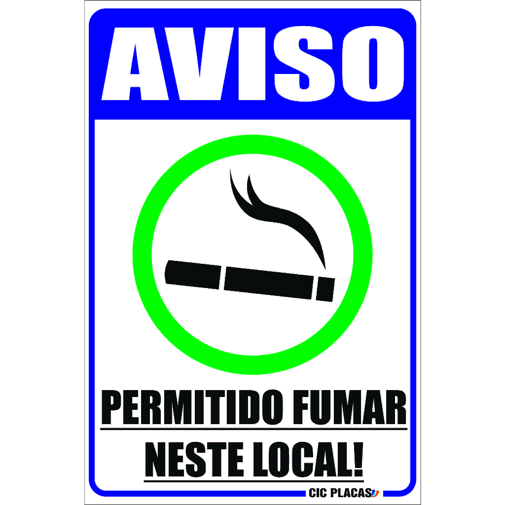 Placa Permitido Fumar Neste Local 20x30cm | Shopee Brasil