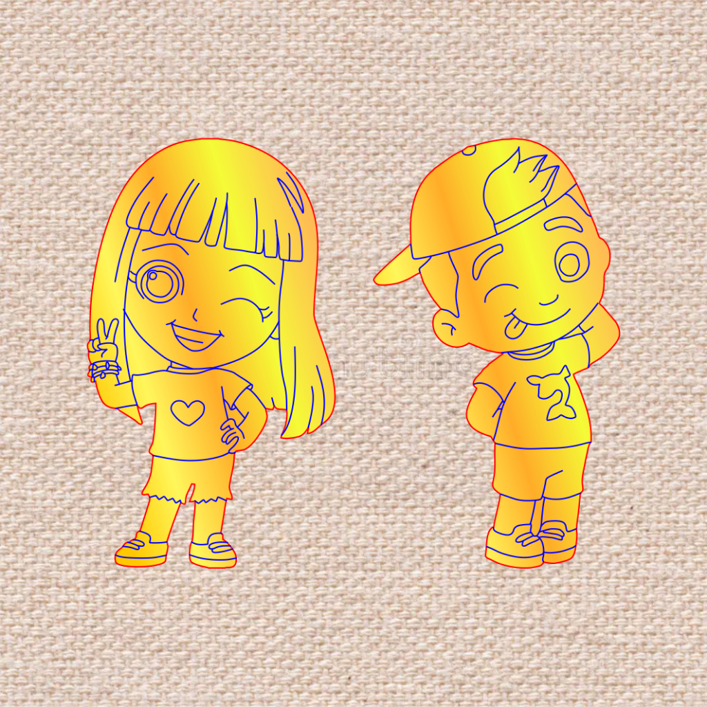 Aplique Lucas Neto e Gi Neto de Acrílico Espelhado Dourado 4 CM - Kit ...