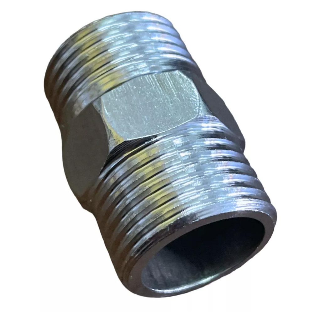 10 Niples 1/2 Polegada Latão Cromado Macho X Macho Sextavado | Shopee ...