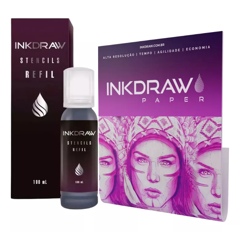 Kit Inkdraw Stencils Tinta Impressora Tattoo + Paper Papel De Tatuagem Decalque | Shopee Brasil
