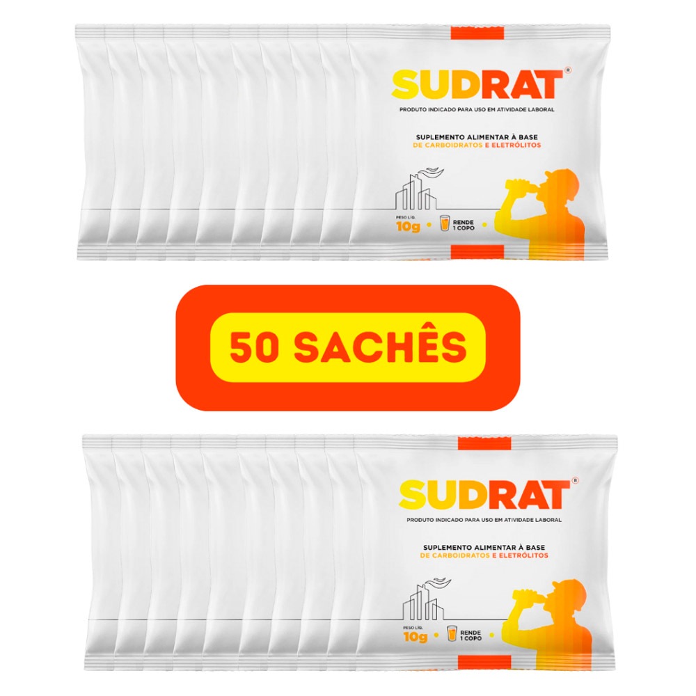 Kit 50x Sachês de 10g Sudrat Isotônico Repositor Hidroeletrolítico ...