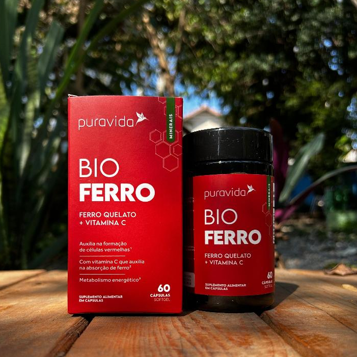 Bio Ferro (Ferro Quelato) 60 Caps Softgels puravida | Shopee Brasil