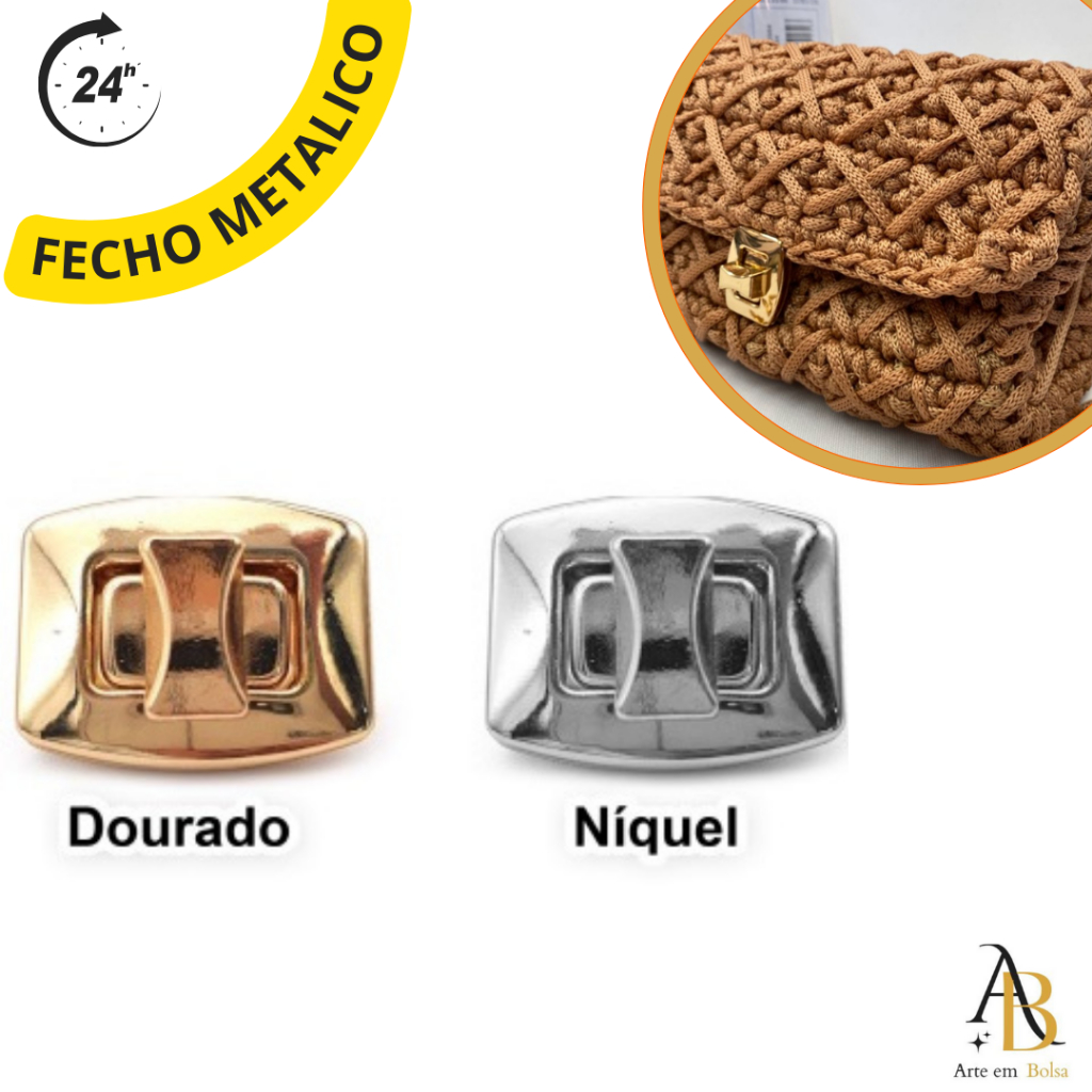 FECHO METALICO QUADRADO PREMIUM ideal para uso em bolsas | Shopee Brasil