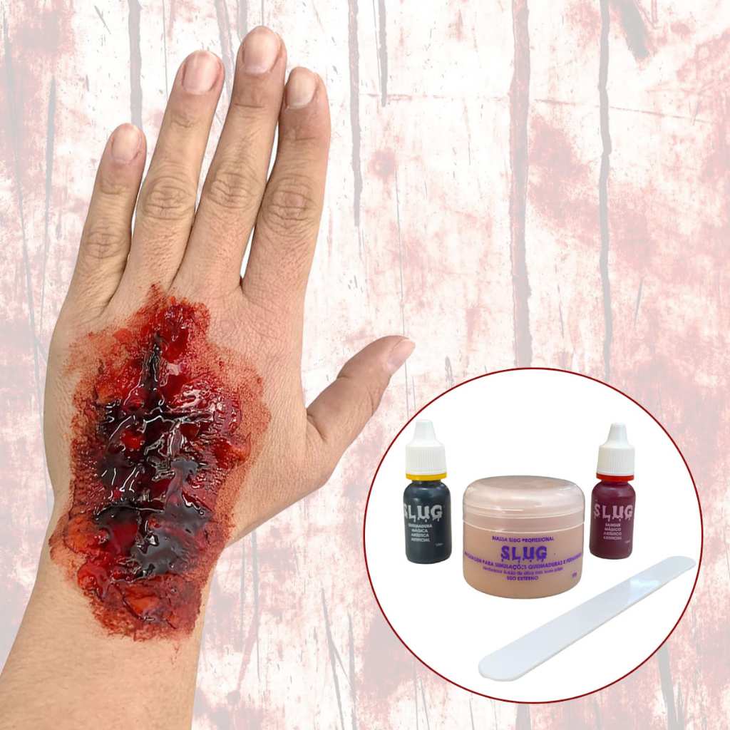 Kit Mágico Slug Maquiagem de Terror Halloween Cosplay Machucados ...