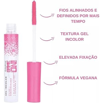Gel De Sobrancelha Incolor Rimel Ruby Rose Mascara De Cílios GAME ON ...