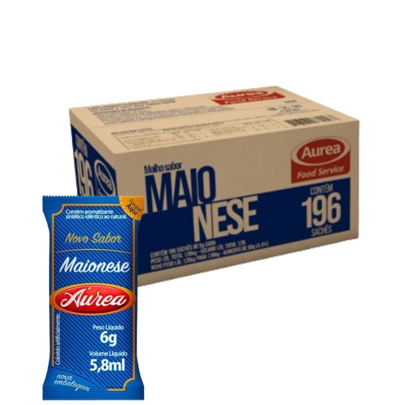 Maionese em Sachê - Caixa com 196 unidades de 6g - Molho Sabor Maionese ...