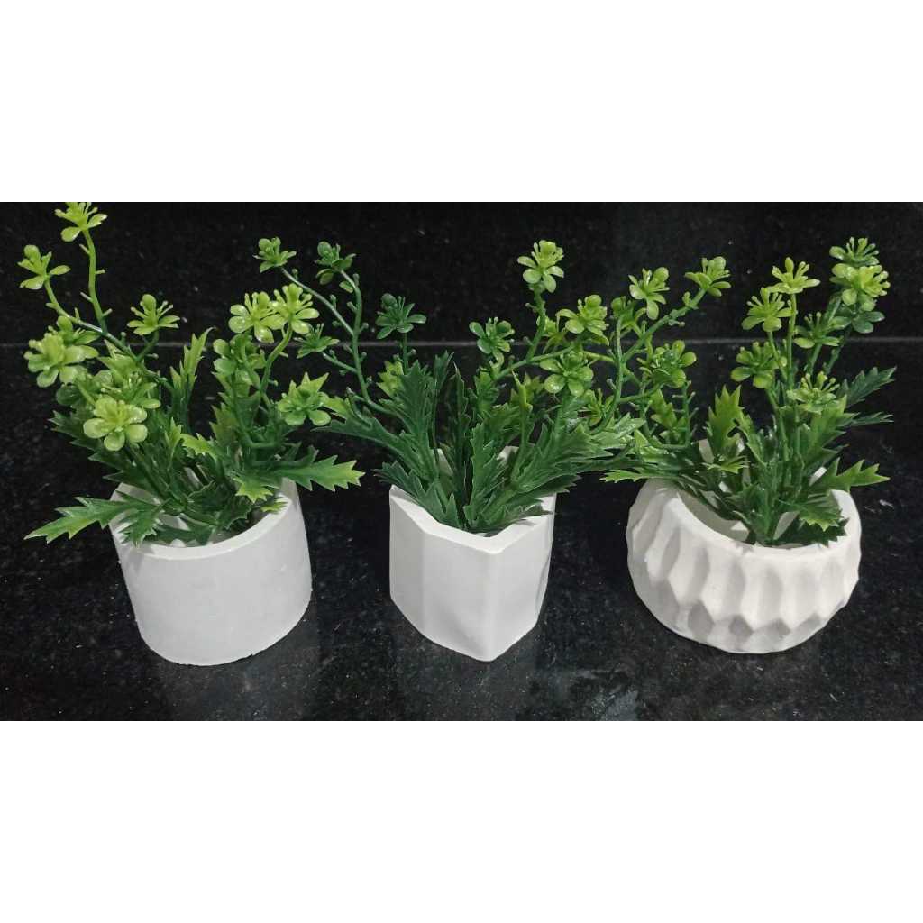 Kit com 8 Vasinhos Decoração Gesso | Shopee Brasil