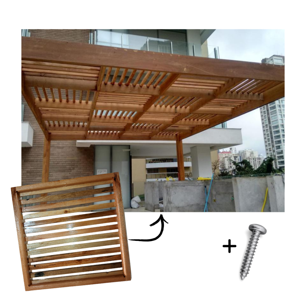 Kit 20pcs Sombra Quebra Sol de Madeira para Pergolado 50x50 | Shopee Brasil