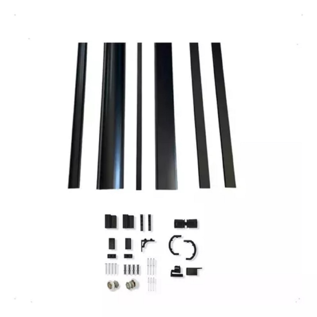Kit Box Banheiro Aluminio Redondo 1,60x1,90m S/ Vidro | Shopee Brasil