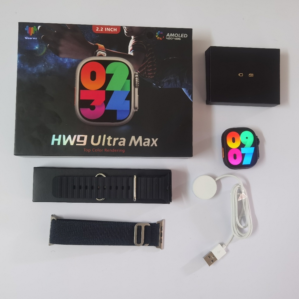 Smartwatch HW9 Pro Max Serie 9 Tela Amoled 2.2 inch 3 Pulseiras Extra ...