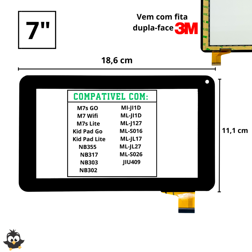 Tela Touch Vidro Tablet Multilaser M7s Plus | Shopee Brasil